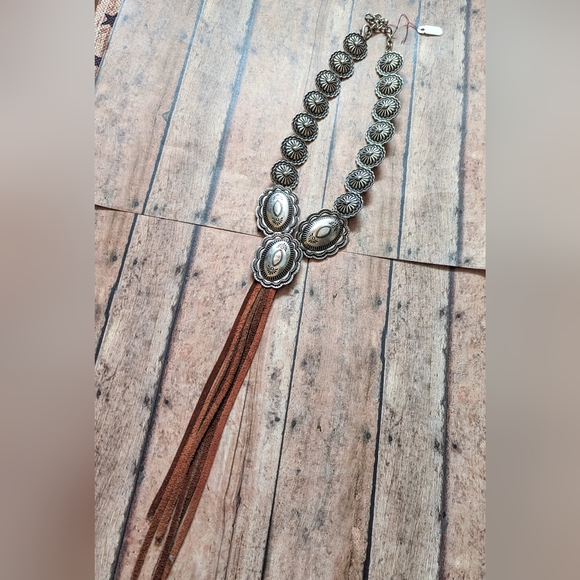 Hand Crafted | Jewelry | Boho Western Silver Conchos Necklace With ...